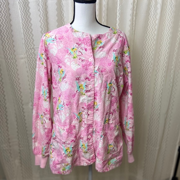 Disney | Tops | Disney Tinkerbell Lab Coat Jacket Pink L | Poshmark